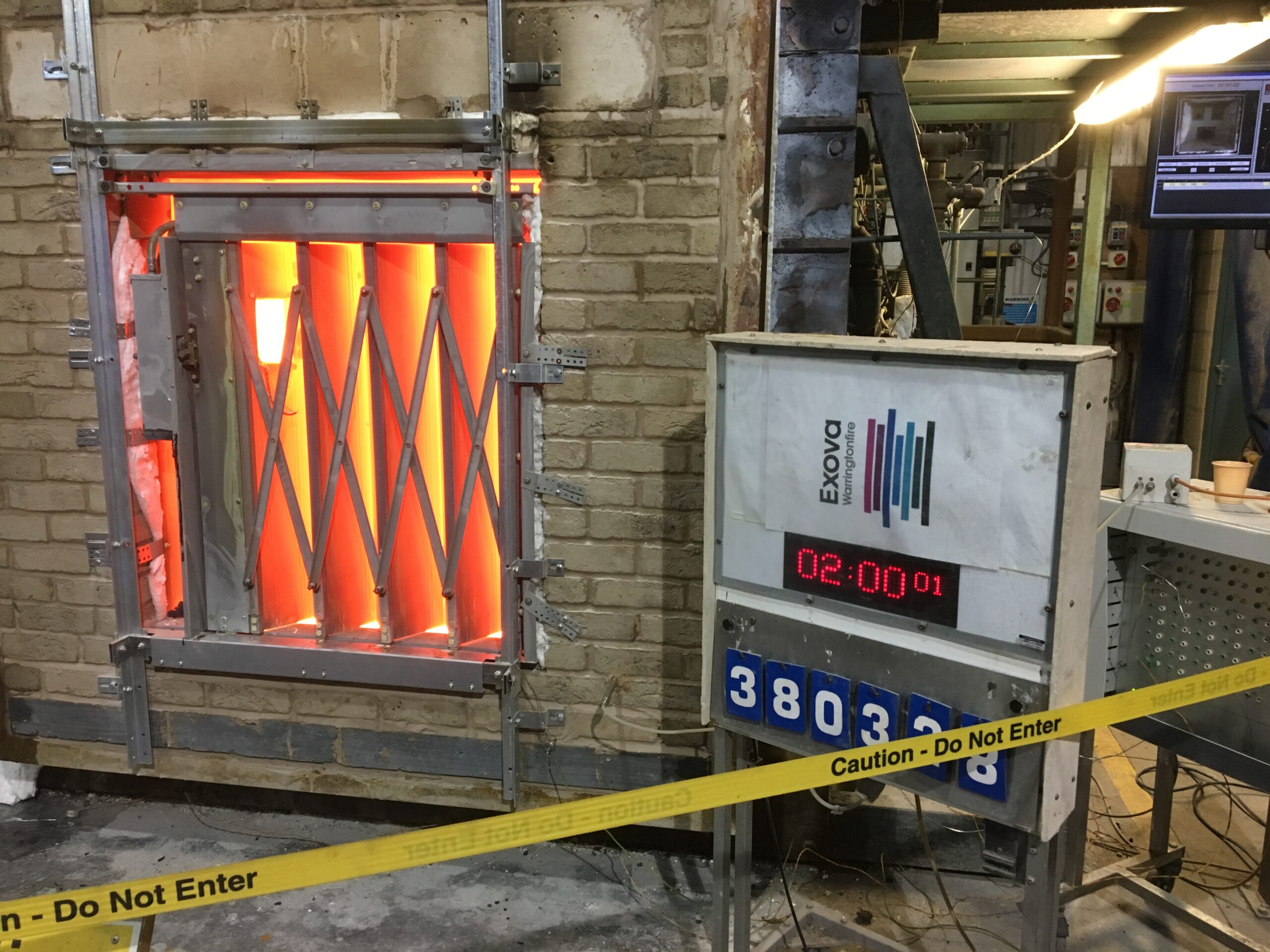 EN81-58 Fire Test for our Concertina Shutter Door - Shorts Lifts